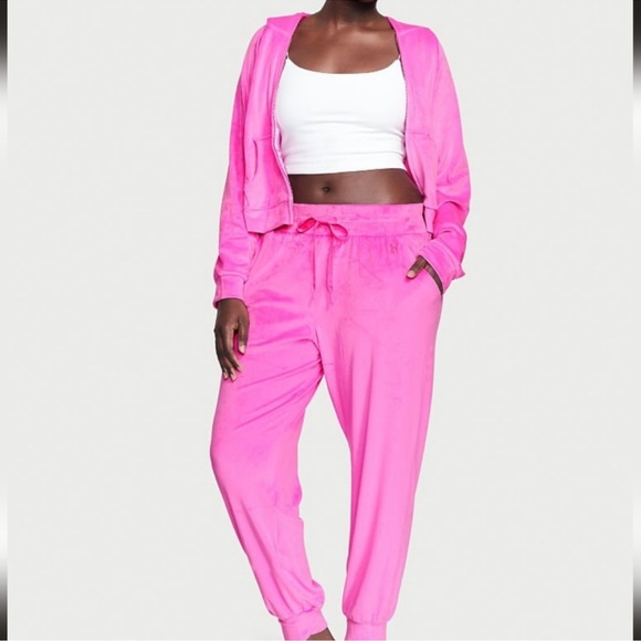 Victoria's Secret | Pants & Jumpsuits | Pink Velvet Track Suit Total 9s 2000s Vibe | Poshmark